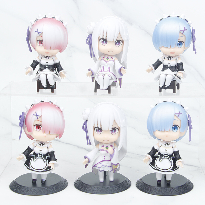 Cute Rem Character Model In Maid Outfit Sitting Pose Pvc Anime Figure ...