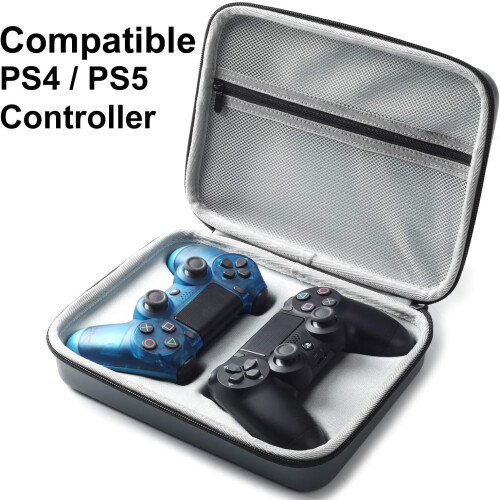 (Black) Dual Controller Carrying Case for DualSense DualShock Hard ...