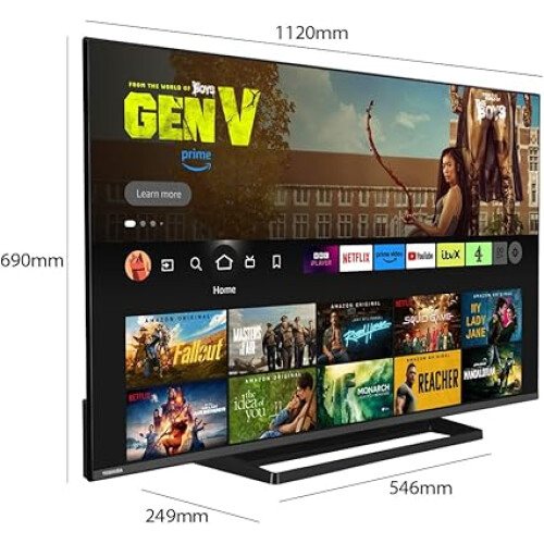 Toshiba UF3F 50 Inch Fire 4K HDR TV, TRU Picture Engine, HDR10, Dolby ...