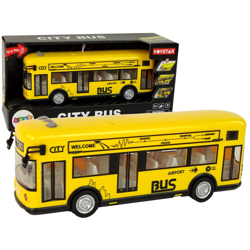 Yellow City Bus Toy with Lights, Sounds & Opening Doors on OnBuy