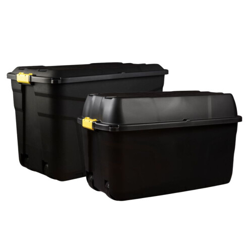 Set of Heavy Duty Storage Wheeled Boxes - Lockable Waterproof Storage ...