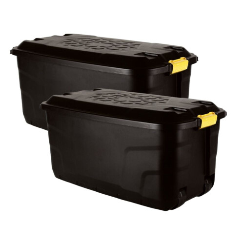 Set of Heavy Duty Storage Wheeled Boxes - Lockable Waterproof Storage 2 ...