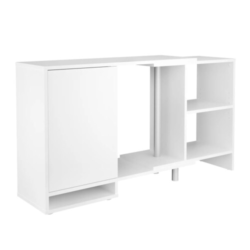 FMD Modular Corner Storage Unit with Open Shelf White Sideboard ...
