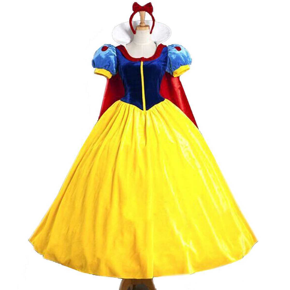 (S) Halloween Deluxe Princess Snow White Costume Adult Women Classic ...