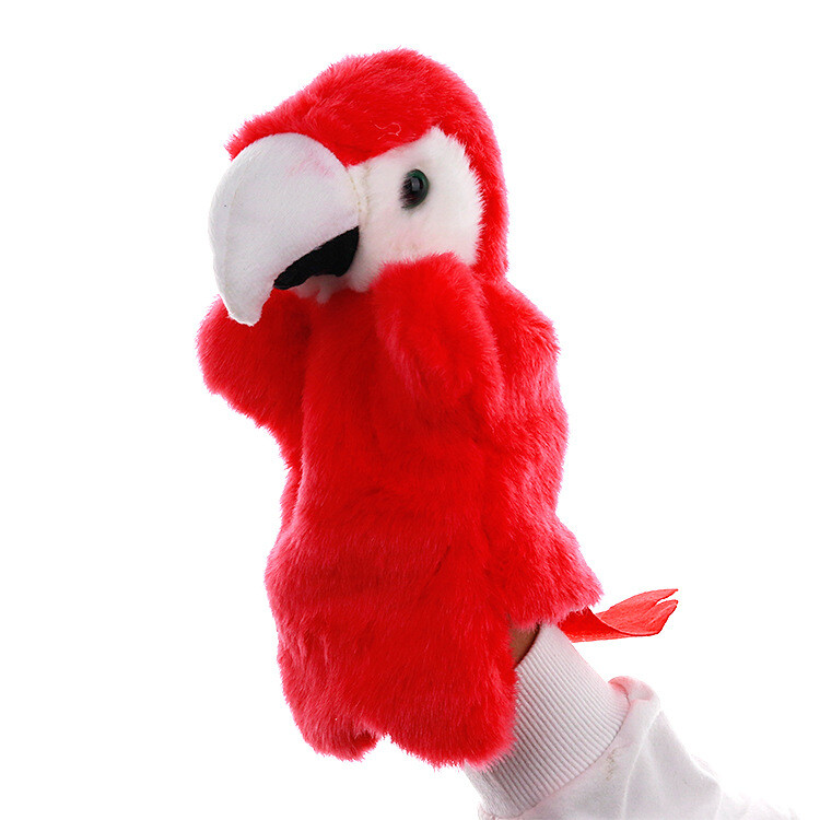 (Parrot) Animal Plush Hand Puppet Toy Cartoon Glove Role Play ...
