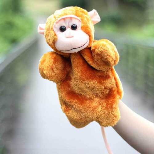 (Monkey Mother) Animal Plush Hand Puppet Toy Cartoon Glove Role Play ...
