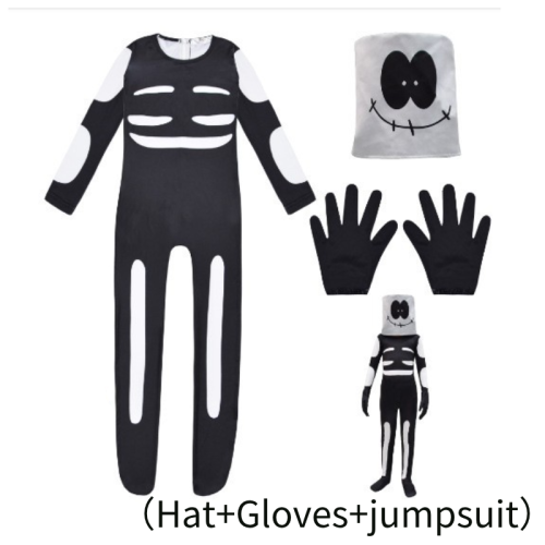 (110?For Children?) Friday Night Funkin Black Skeleton Cosplay Costume ...
