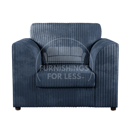 (Navy Blue, Armchair) Luxor Scatter Back Colourful Cord Sofa Range on OnBuy