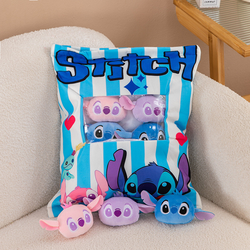 (Stitch) Sanrio Eggy Party Stitch Panda Snack Plush Toy Pillow 6pcs ...