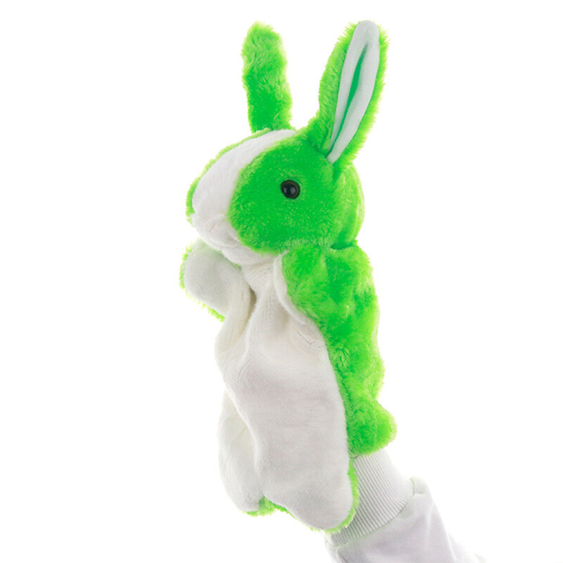 (Green Rabbit) Hand Plush Animal Puppet Toy Cartoon Glove Role Play ...