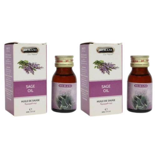 Hemani Sage Herbal Oil 30ml Pack Of 2 |Relief Sore Throat |High Blood ...