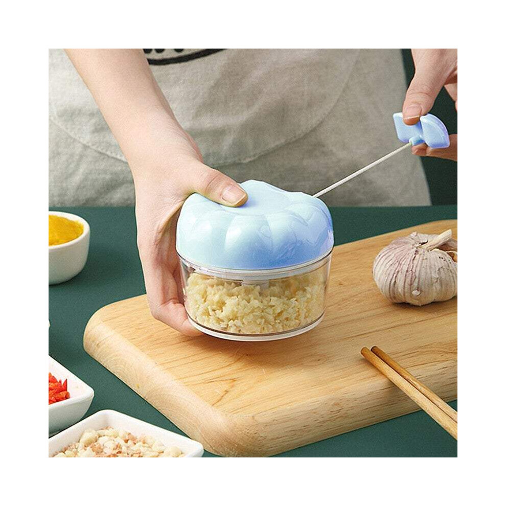 (Green) Garlic Crushers Mini Manual Cutter Pull String Vegetable Fruit ...