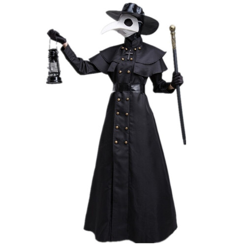 (M) Men'S Halloween Costume Hooded Cloak Long Nose Latex Mask Halloween ...
