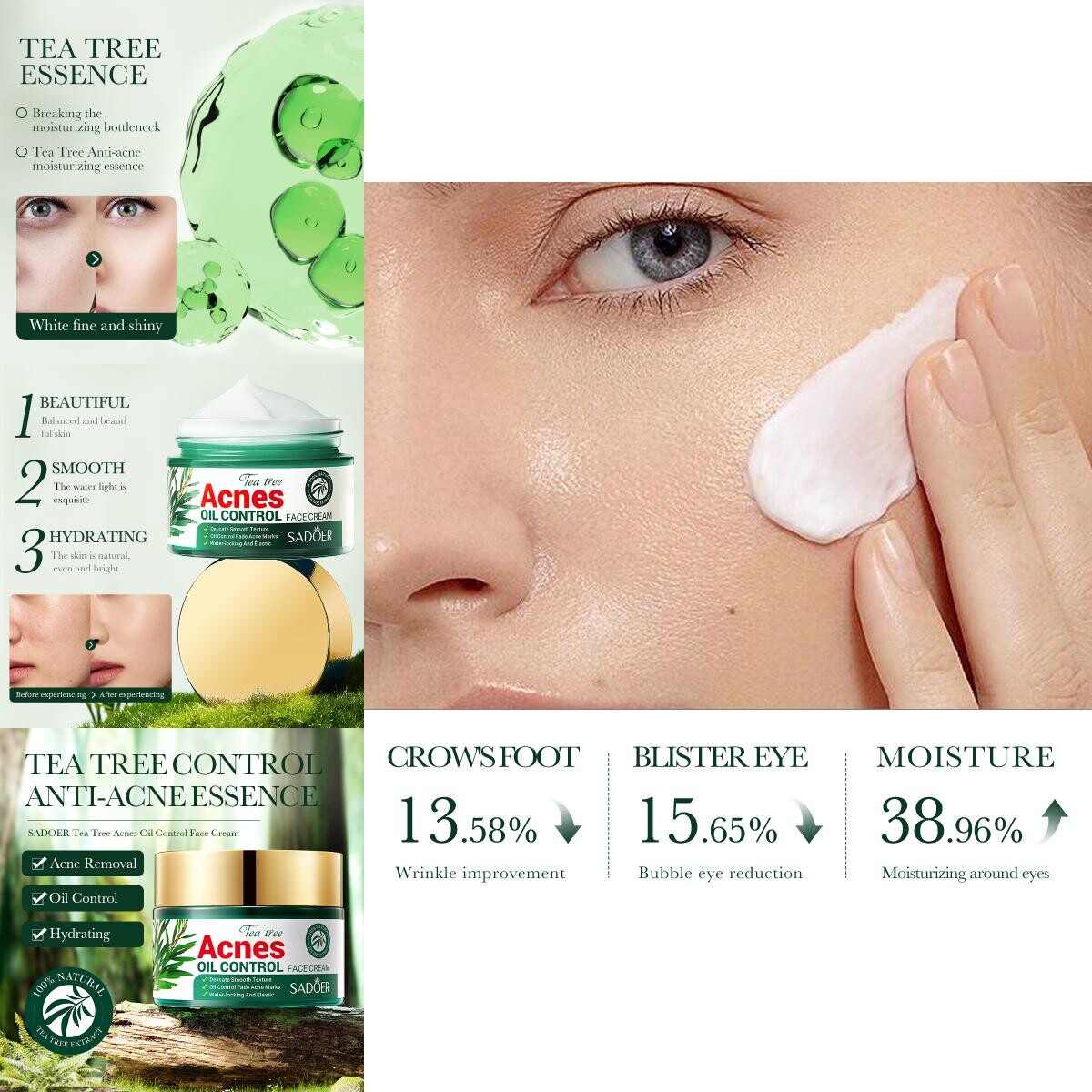 Tree Sadoer Tea Moisturizing Cream For Acne Control And Hydration With Soothing Properties For ...