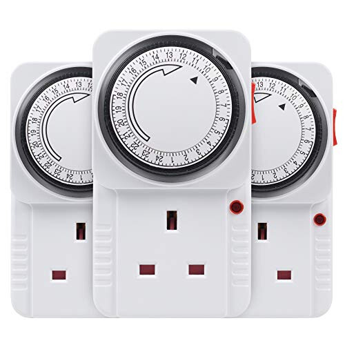 Mechanical Timer Plug Socket, 24 Hour Segment Programmable Energy Saving Plug-in Timer Switch ...