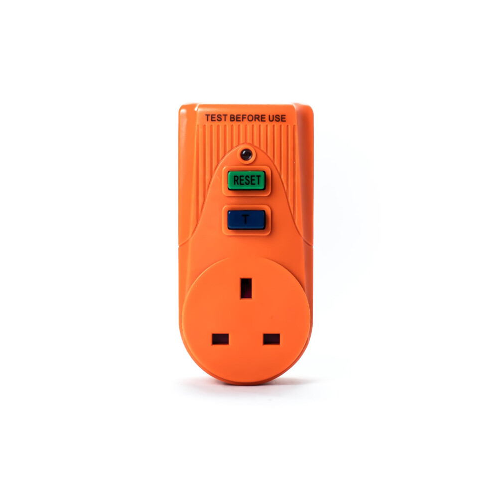 Orange Circuit Breaker | 13A UK Plug RCD Socket Adapter | SRCDORX3 on OnBuy