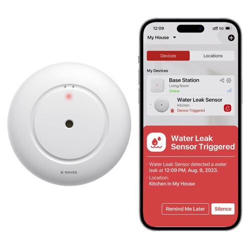 Smart Water Leak Detector, Wi-Fi Water Sensor Requires Base Station ...