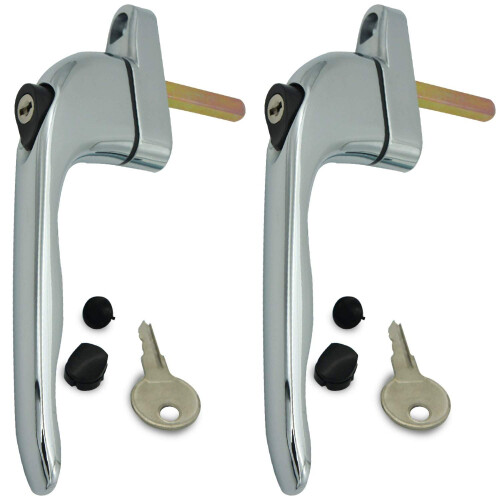 2 Window Handles for UPVC Windows UPVC Window Handle Polished UK Silver ...