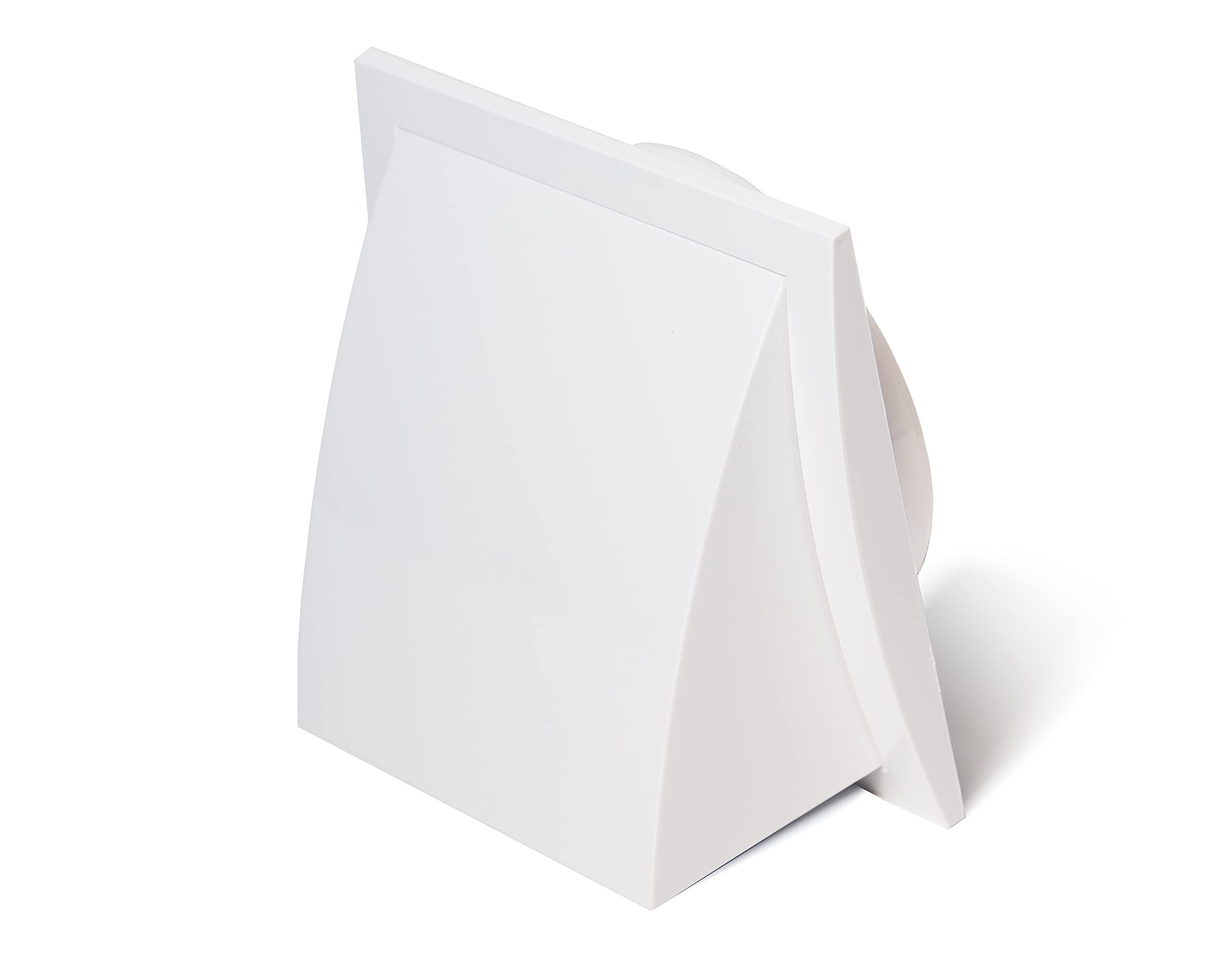 White 150mm / 6'' Plastic Cowled Hooded Air Ventilation Wall Grille ...