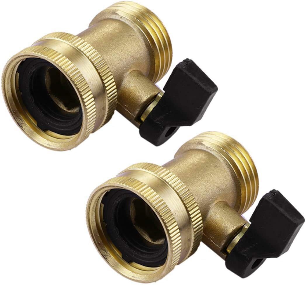 Heavy Duty Brass Garden Hose Connector with Shut Off Valve Brass Water ...
