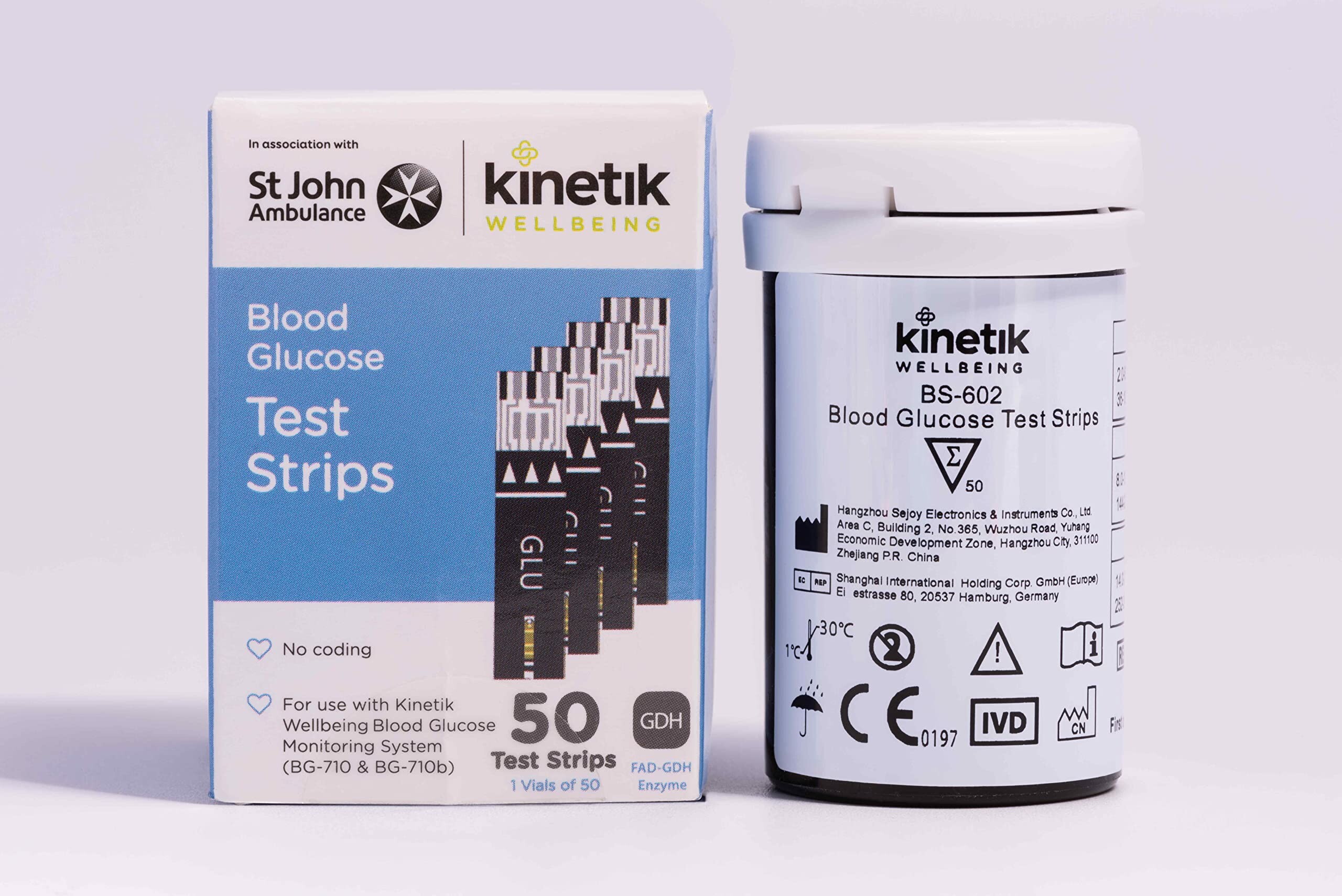 Blood Glucose Test Strips, Pack of 50 - Compatible with Kinetik Monitor ...