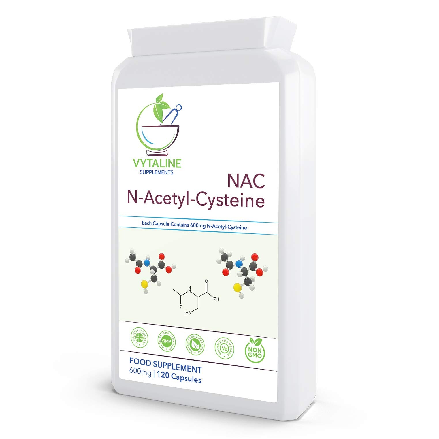 NAC N-Acetyl Cysteine 600mg Supplement, High Dose NAC Vitamin Liver ...