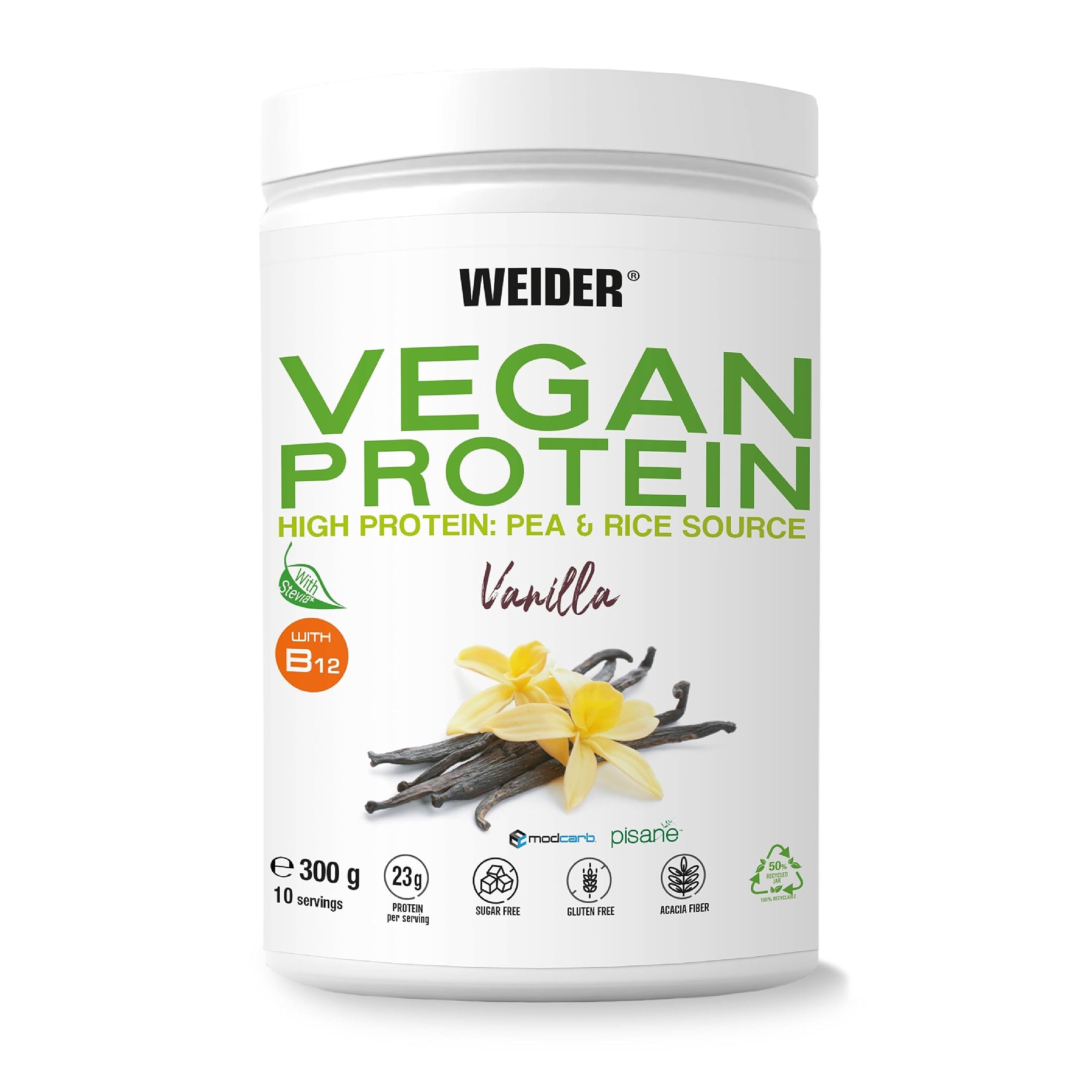 Vegan Protein (300g) Vanilla Flavour. 23g Protein/dose, Pea Isolate ...