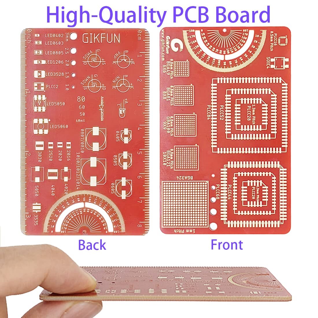 Multifunctional PCB Ruler SMD Ruler 3inch Measuring Tool Resistor Capacitor Chip IC SMD Diode ...