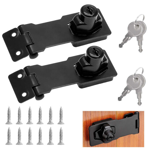 2 Packs Door Lock Hasps, Keyed Hasp Locks Door Lock Hasp and Staple ...