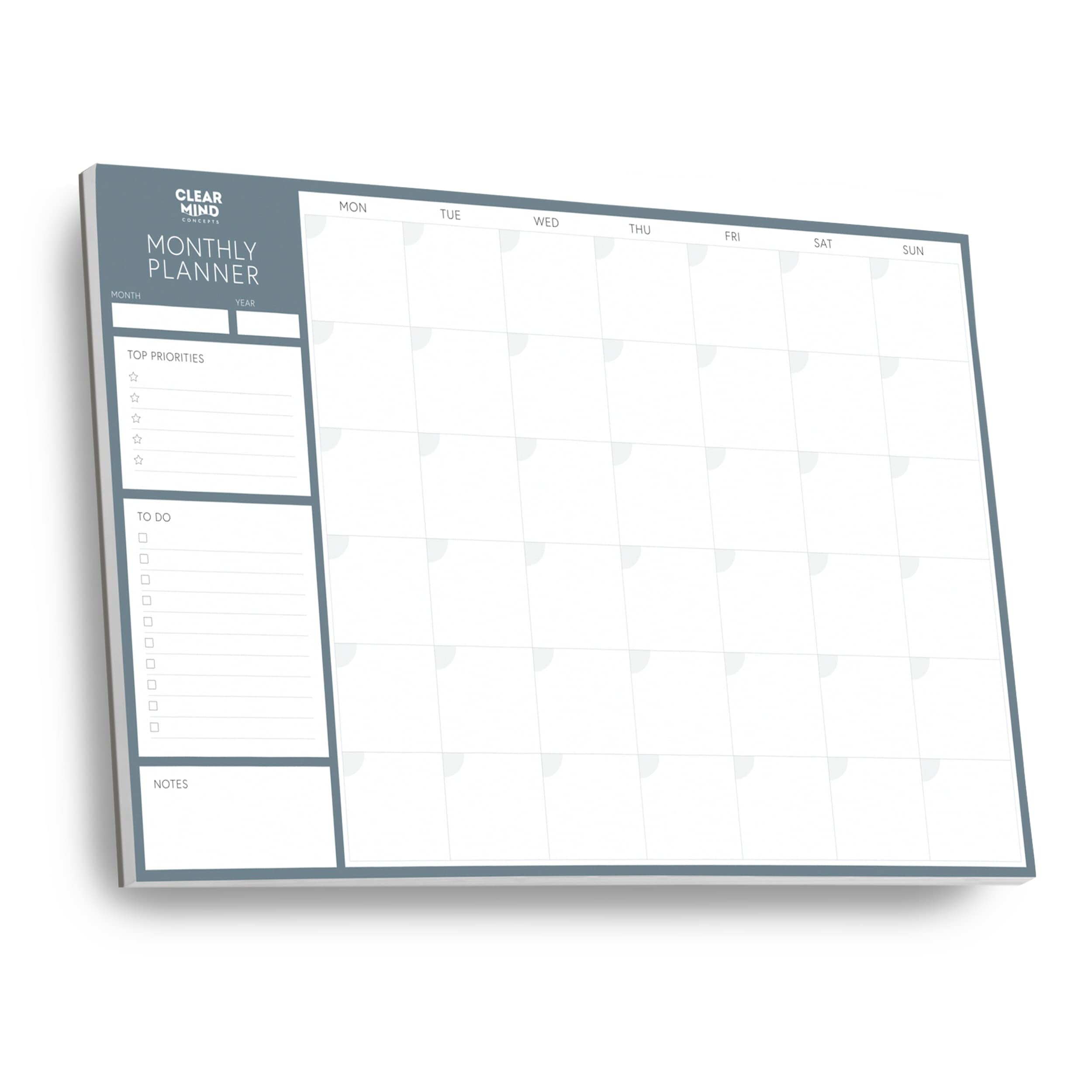 Monthly Planner Desk Pad by Clear Mind Concepts – A3 Size - 24 Undated ...
