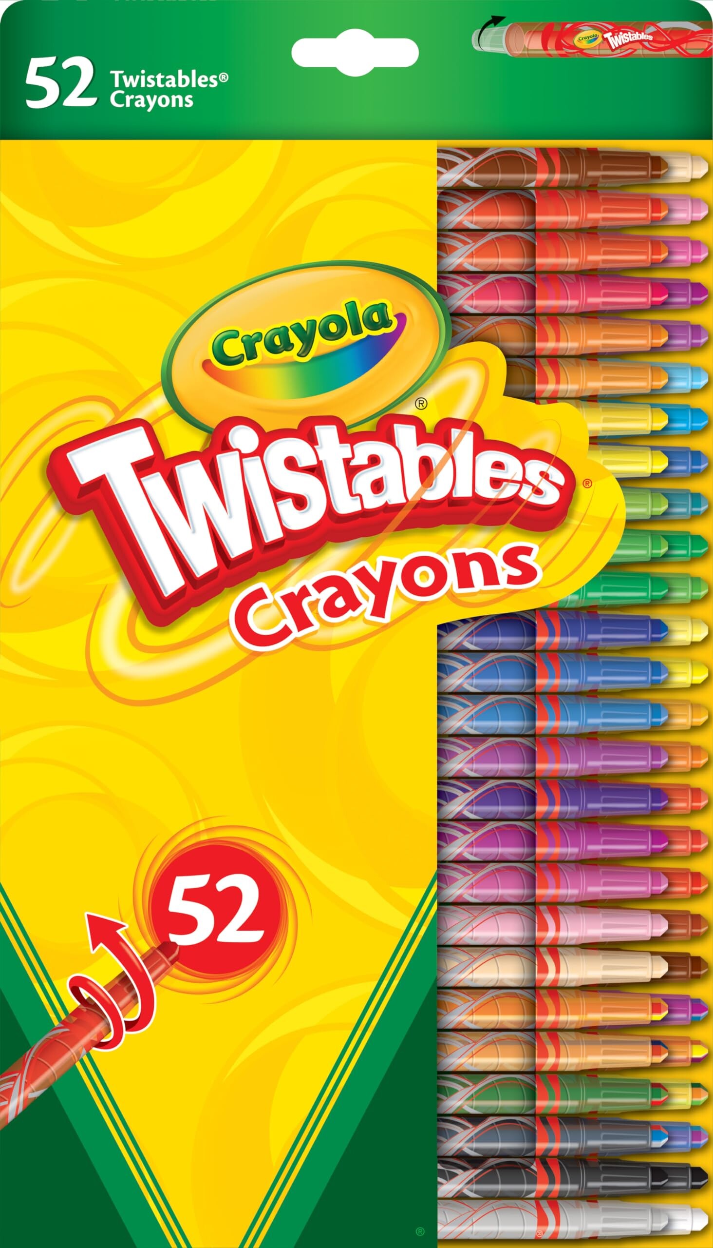 Twistables Colouring Crayons - Assorted Colours (Pack of 52), Simply ...
