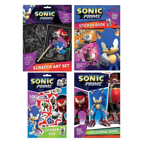 Sonic Activity Set with Scratch Art Set, Sticker Book, Sticker Fun Book ...