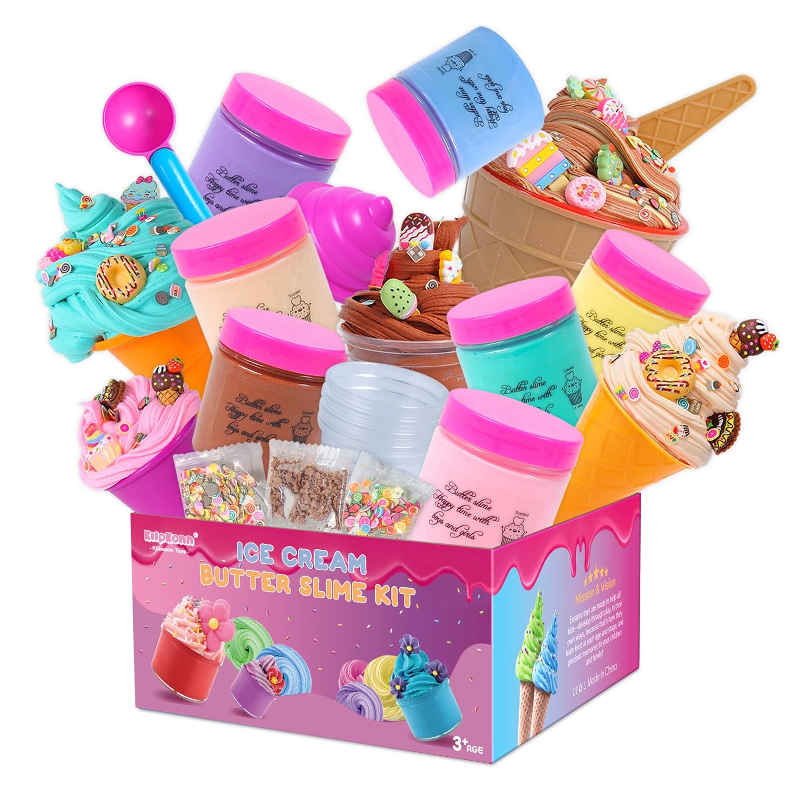 Fluffy Butter Slime for Girls, 7 Pack Large Cloud Slime Kit with Slime ...