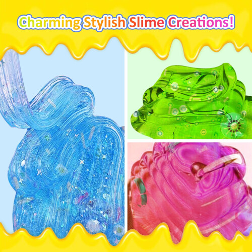 Clear Jelly Crunchy Slime Kit, 12 Packs Slime Kits for Girls, Non ...