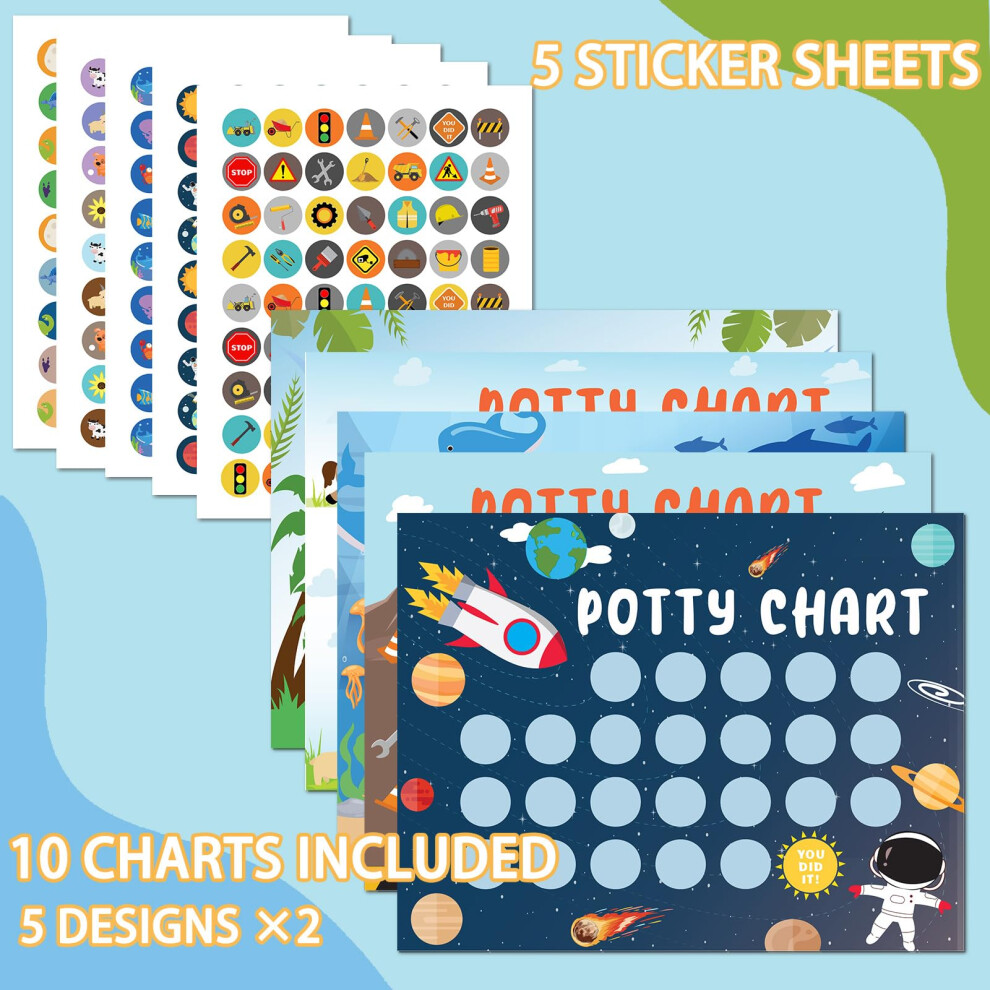 Potty Training Reward Chart for Toddler with 315 PCS Potty Training ...