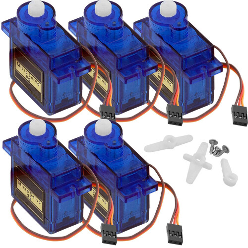 5 x Micro Servo Compatible with SG90 9g Toy Robot Helicopter Airplane ...