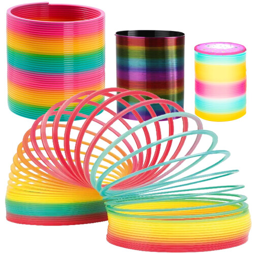 DSL Giant Slinky Toy Set of 3 Spring Toys for Kids - Jumbo Rainbow ...