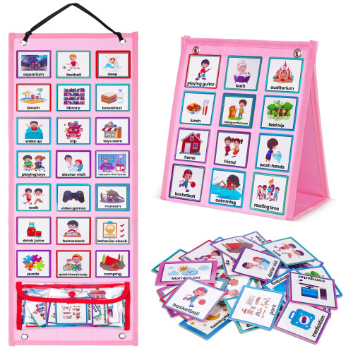 Visual Timetable, 96 Pcs Children Visual Daily Routine Chart, 2-in-1 ...