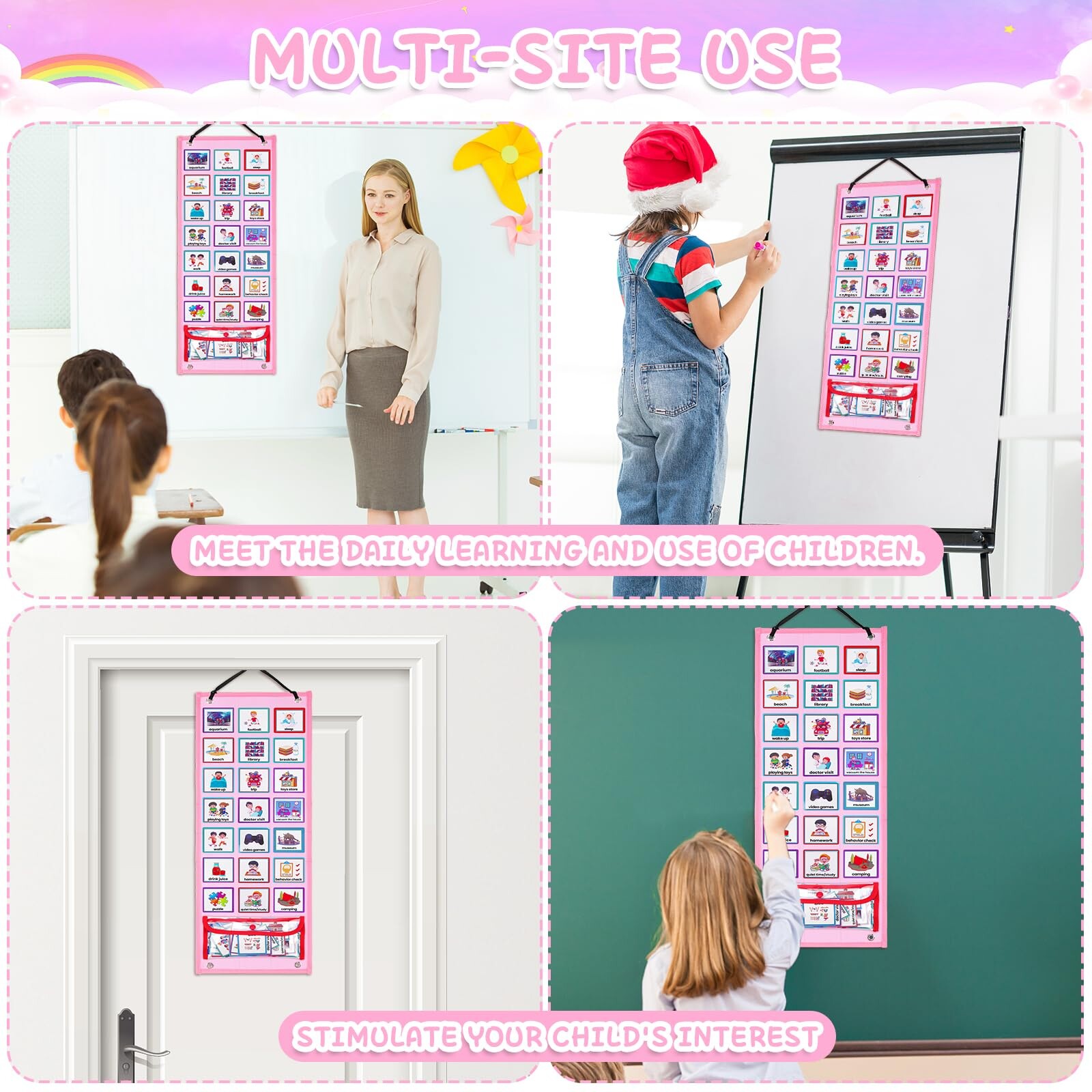 Visual Timetable, 96 Pcs Children Visual Daily Routine Chart, 2-in-1 ...