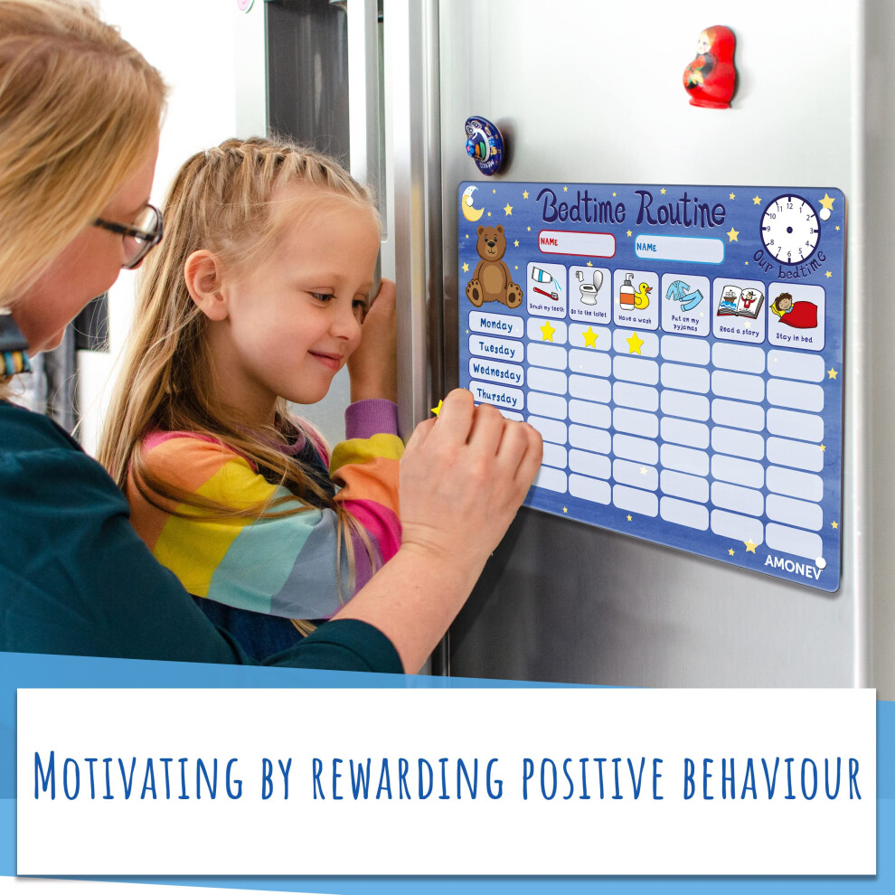 Magnetic Bedtime Routine Chart Reward Chart and Sleep Training Stay in ...