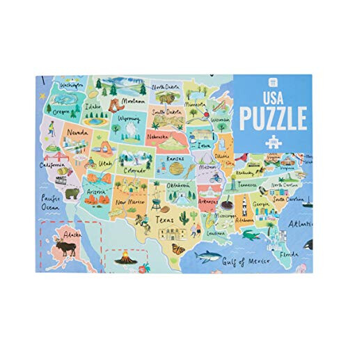 1000-piece USA Jigsaw Puzzle with Poster-50 States Map-Illustrated ...