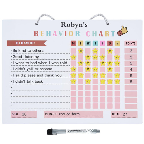 Magnetic Star/Reward Chart for Kids - Encourages Good Behaviour Chart ...