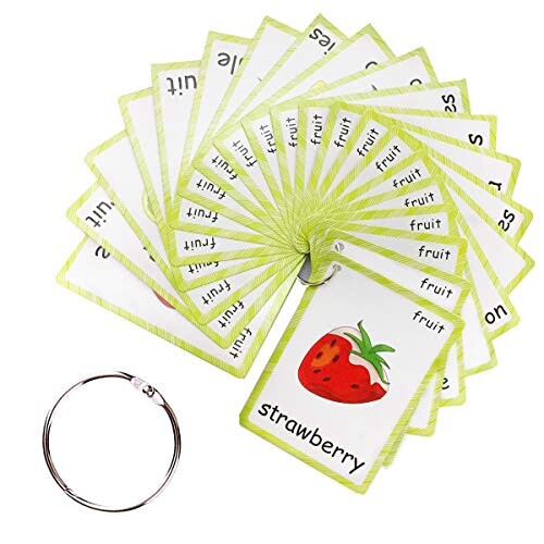 21-Fruits-Educational Learning Picture & Word Card Flashcards(English ...