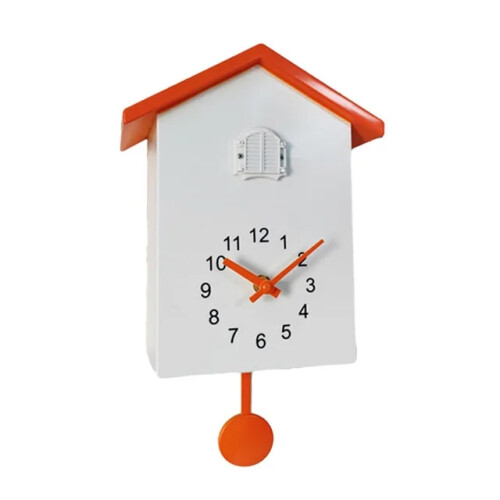 (White Orange) Cuckoo Clock Chimer Cuckoo Sound With Pendulum Voices ...