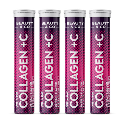 Collagen Effervescent - Marine Collagen & Vitamin C Supplement - 500mg Per Tablet (4 Tubes) on OnBuy