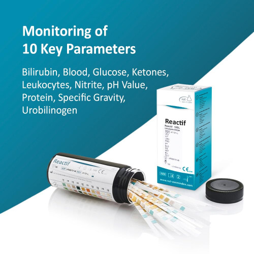100 x Reactif 10-in-1 Urine Test Strips - 10 Parameter Urine Dipstick ...