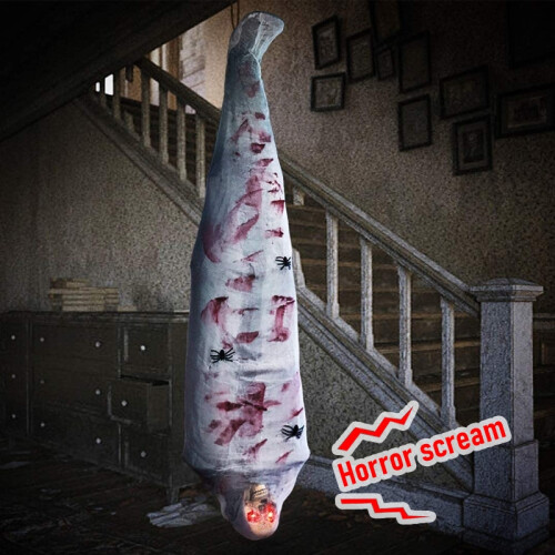 Halloween Animated Hanging Corpse Red Eyes&Talking Ghost for Indoor ...