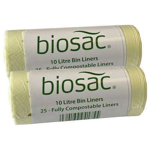 BioSac 10 Litre (10L) x 50 Bags (2 roll pack) - Extra thick Compostable ...