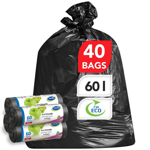 Stella Garbage Bag Bin Bags Liners - 40 pcs - Eco-Friendly and ...