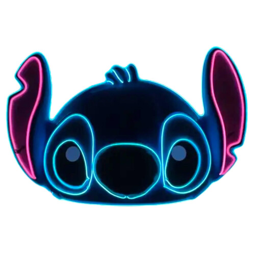 Stitch Light Up Face Mask Blue, Pink LED El Wire Party Costume Fancy ...